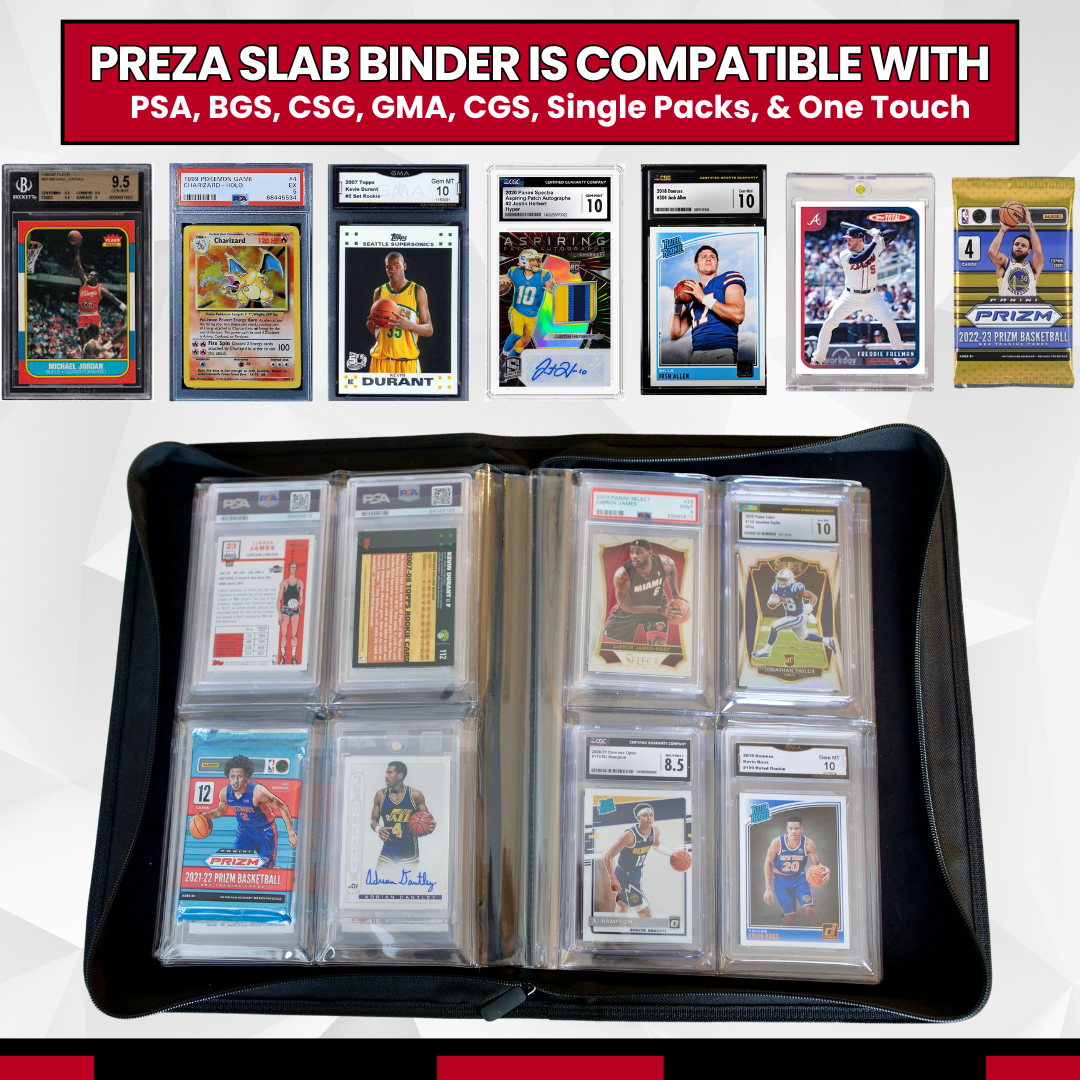 The Original Slab Binder by PREZA - Holds 32 PSA Cards (red) – Preza Cards